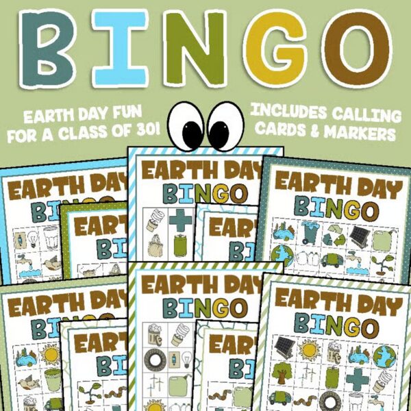 Earth Day Bingo Game Printable 30 Card Class Set