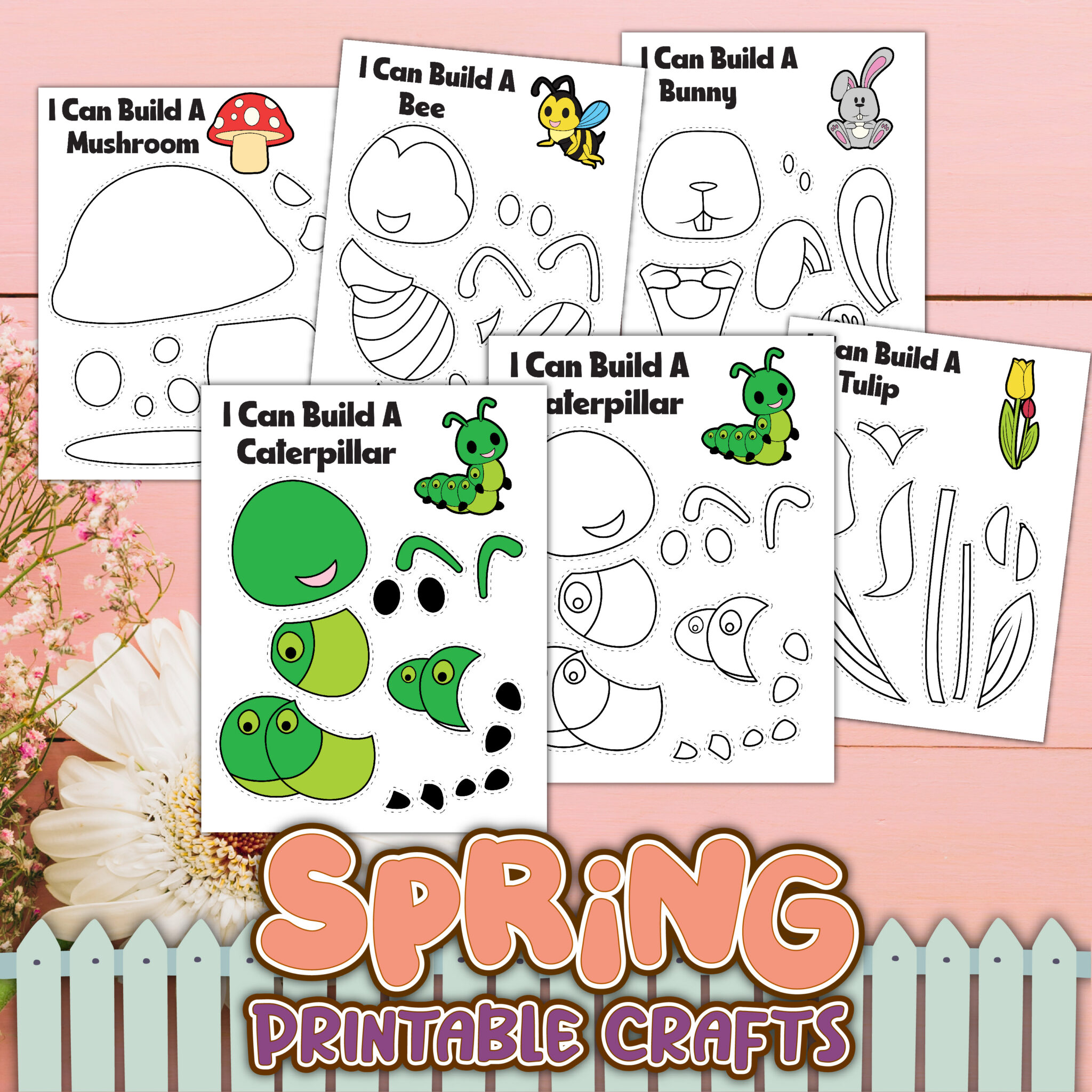 Spring Cut and Paste Activities for Kindergarten and 1st Grade