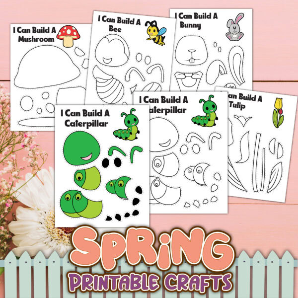 Spring Cut and Paste Activities for Kindergarten and 1st Grade