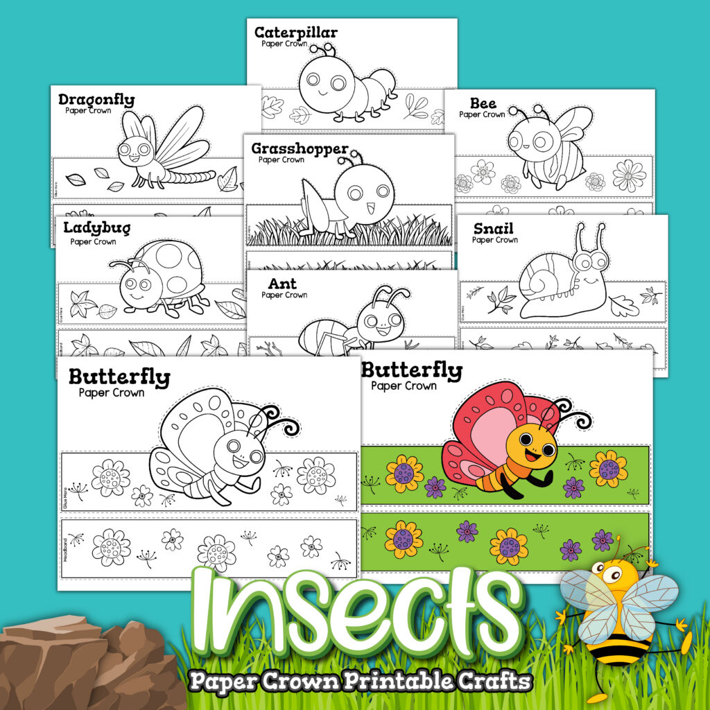 Insect Crowns Printable | Bug Headbands for Spring Science