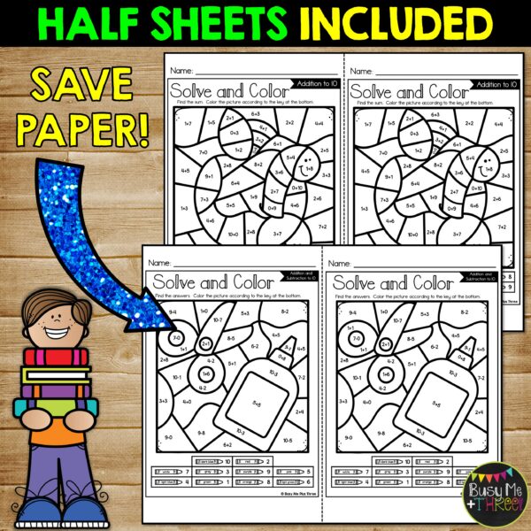 Back to School Color by Code Math Activities K-2 - Teaching Ideas Made Easy