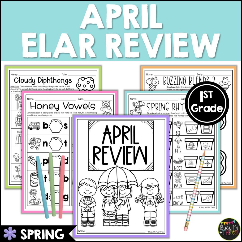 1st Grade Spring ELAR Review No Prep Printables - Teaching Ideas Made Easy