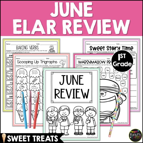 1st Grade ELA Review No Prep June Sweets Activities - Teaching Ideas ...