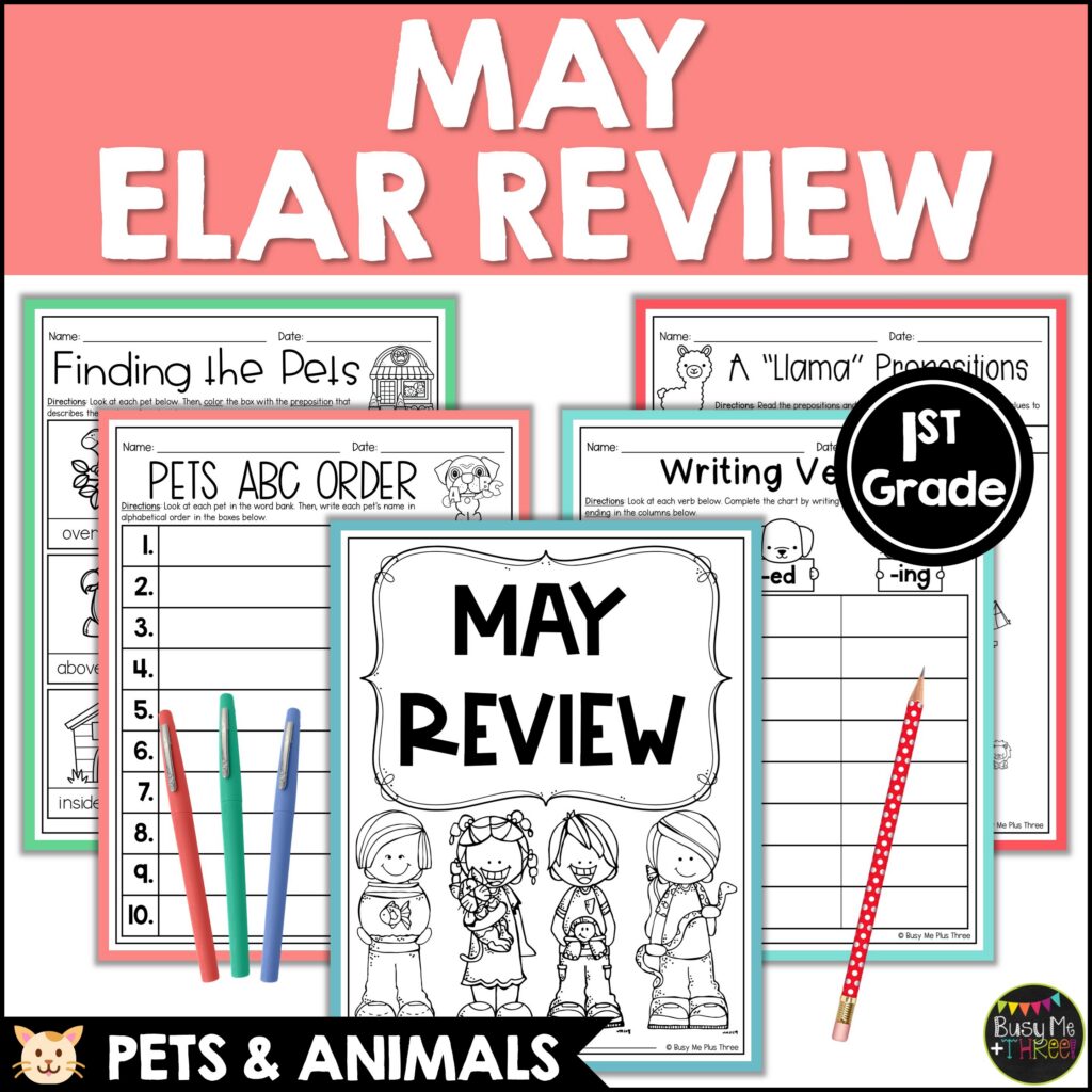 1st Grade Literacy No Prep Pets Activities and Worksheets - Teaching ...