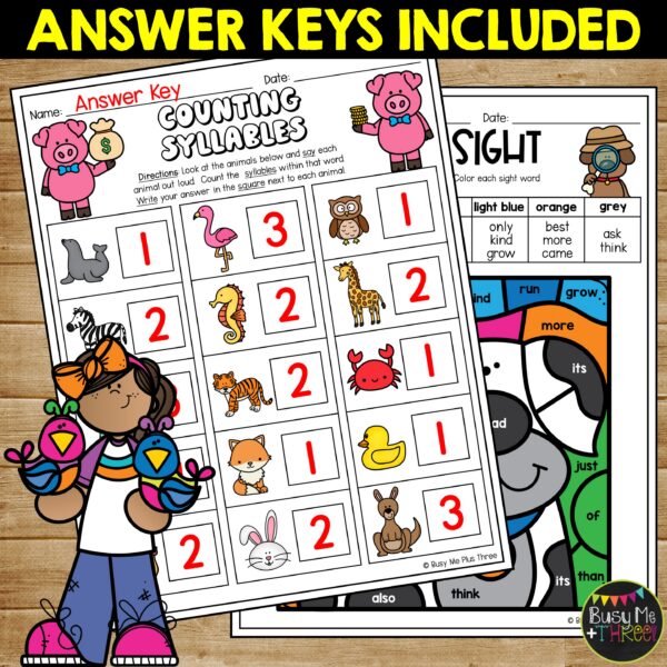1st Grade Literacy No Prep Pets Activities and Worksheets - Teaching ...