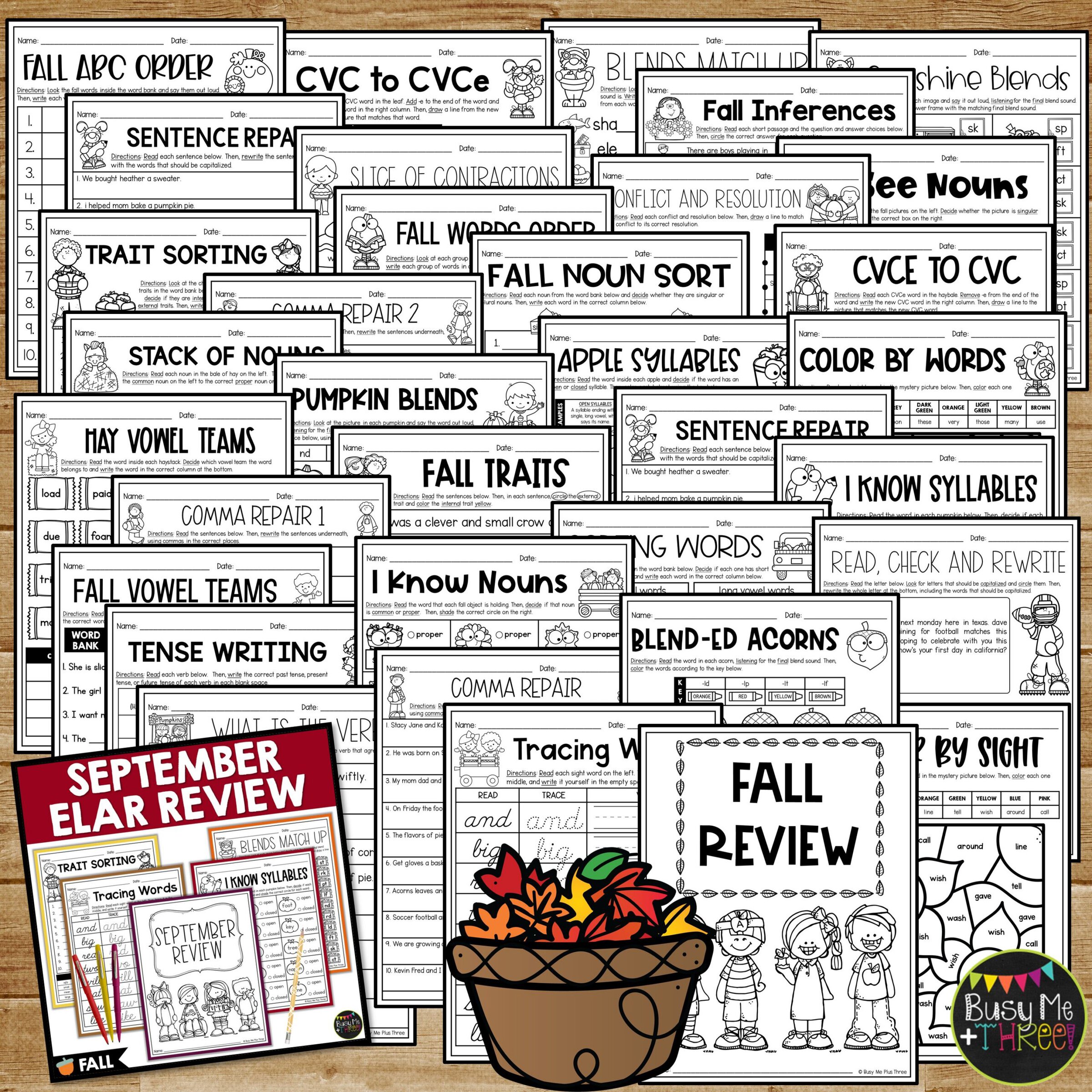 2nd Grade Fall ELA Review No Prep Printables - Teaching Ideas Made Easy