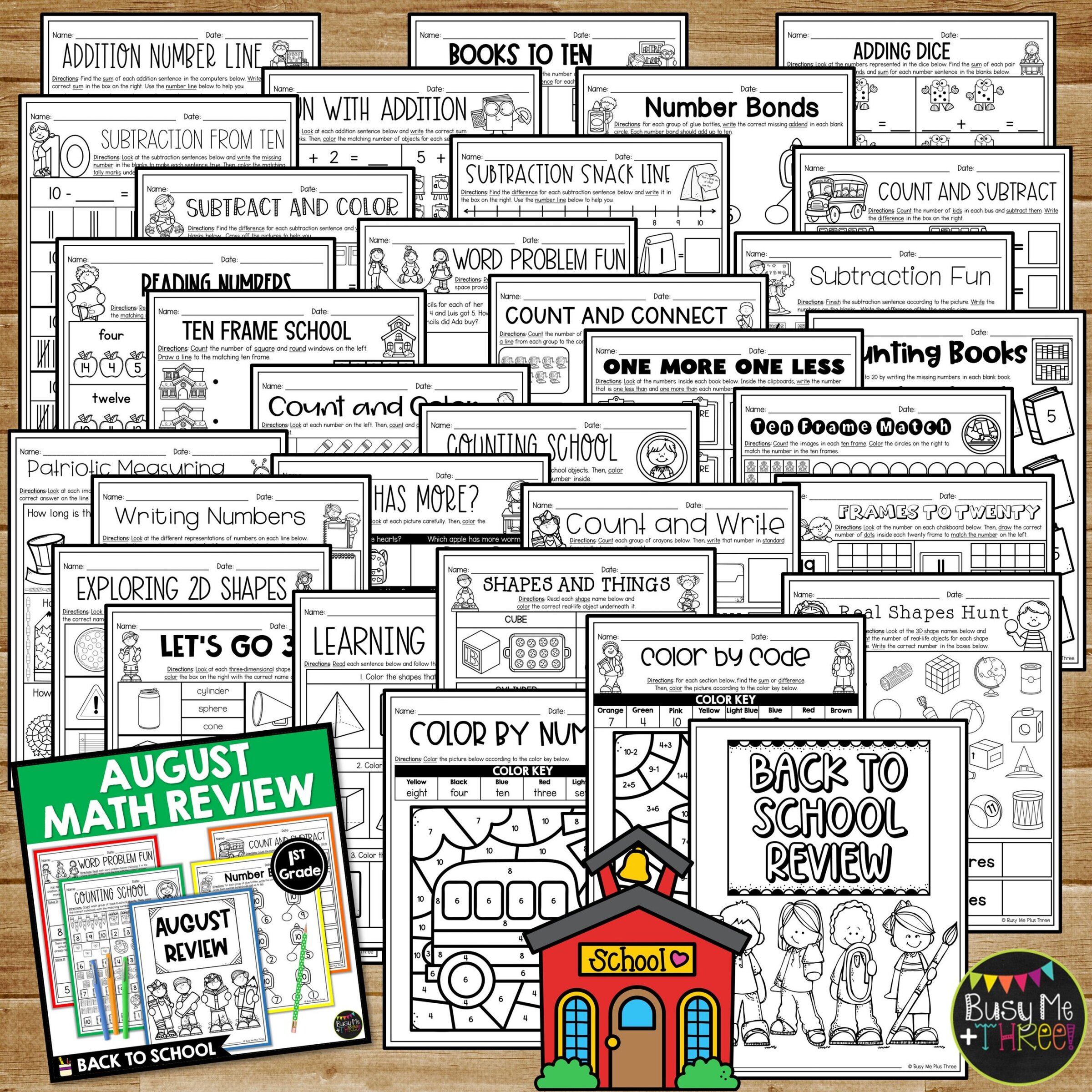 1st Grade Back to School Math Review No Prep Printables - Teaching ...