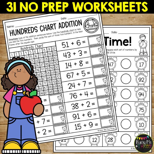 2nd Grade Back to School Math Review No Prep Worksheets - Teaching ...