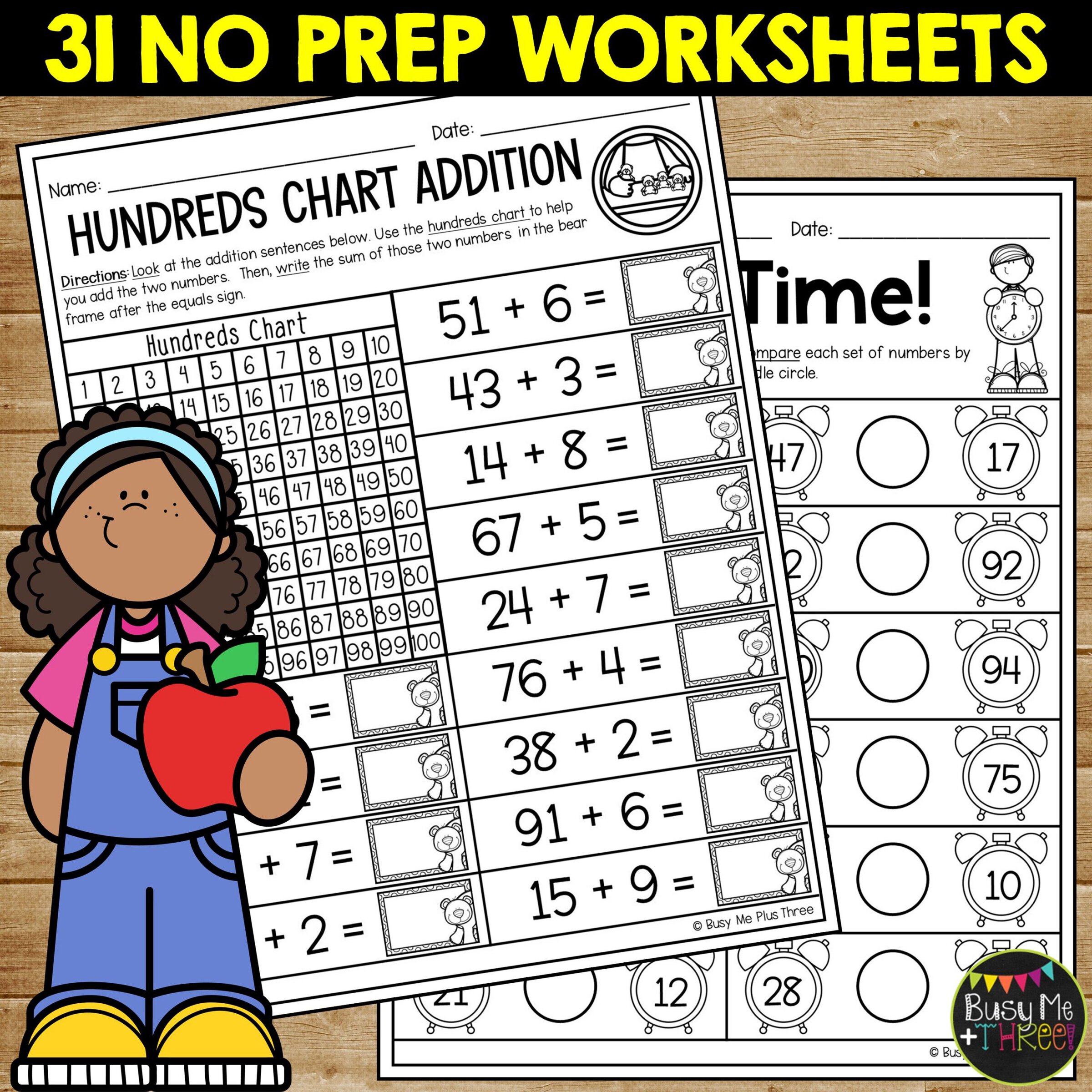 2nd Grade Back to School Math Review No Prep Worksheets - Teaching ...