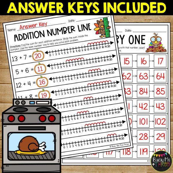 1st Grade Thanksgiving Math No Prep Printables November - Teaching ...