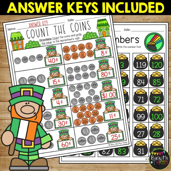 1st Grade St. Patrick's Day Math No Prep Worksheets - Teaching Ideas ...