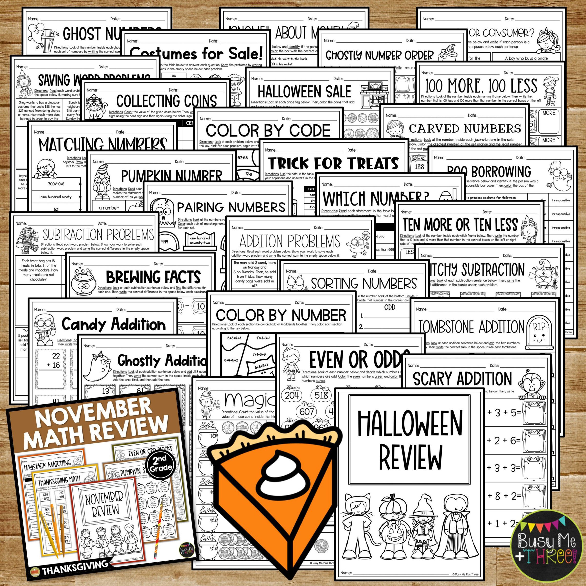 2nd Grade Thanksgiving Math No Prep Printables November - Teaching ...