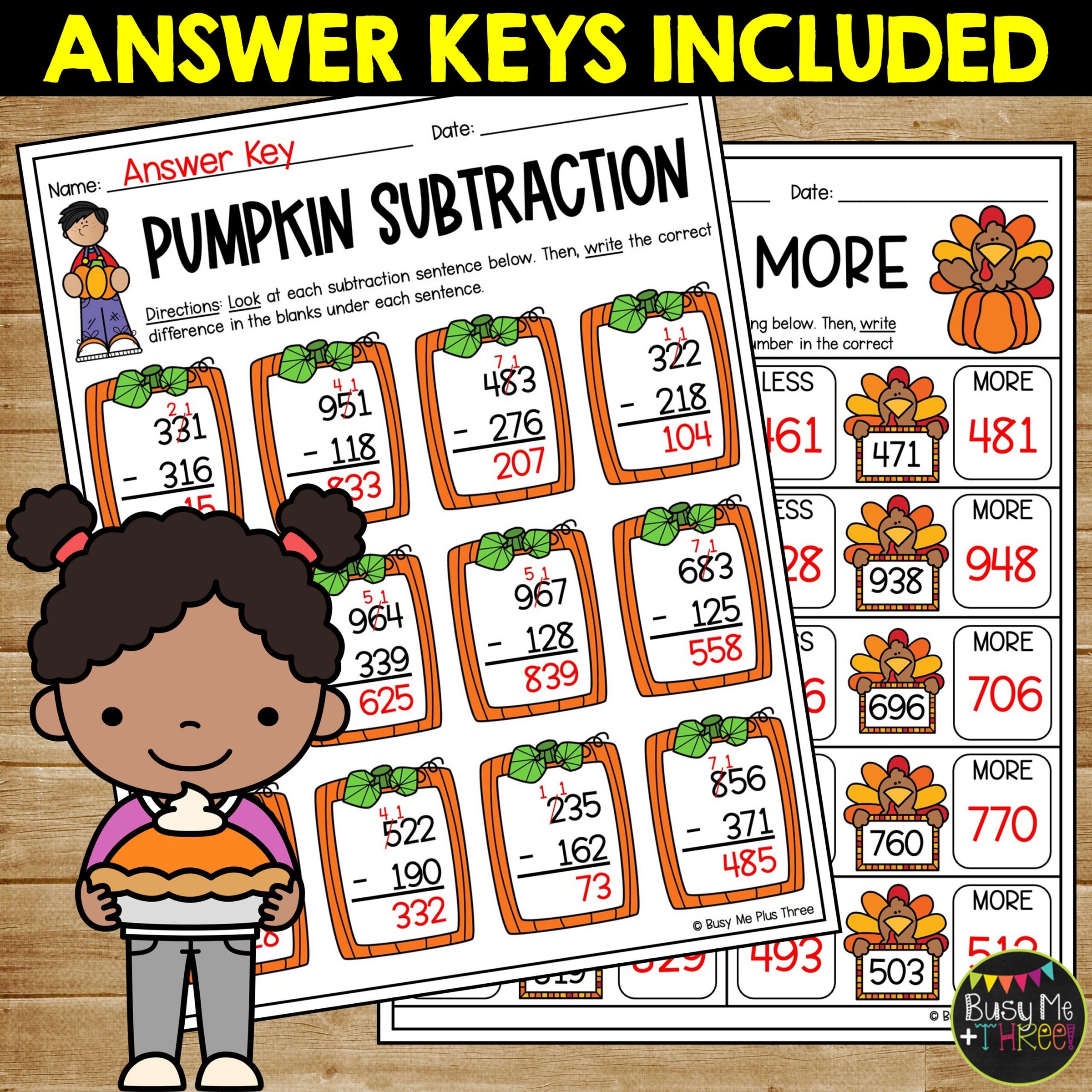 2nd Grade Thanksgiving Math No Prep Printables November - Teaching ...