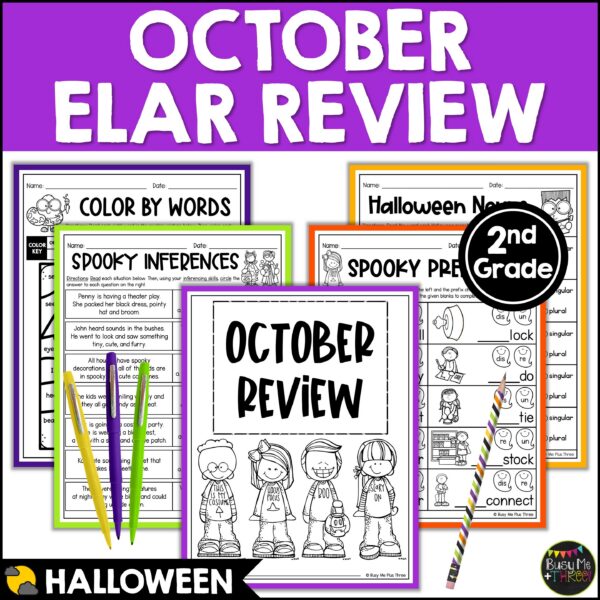 2nd Grade Halloween ELA Review No Prep Worksheets - Teaching Ideas Made ...