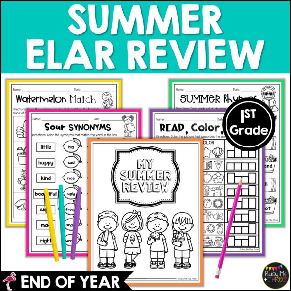 1st Grade Summer ELA Review No Prep Printables - Teaching Ideas Made Easy