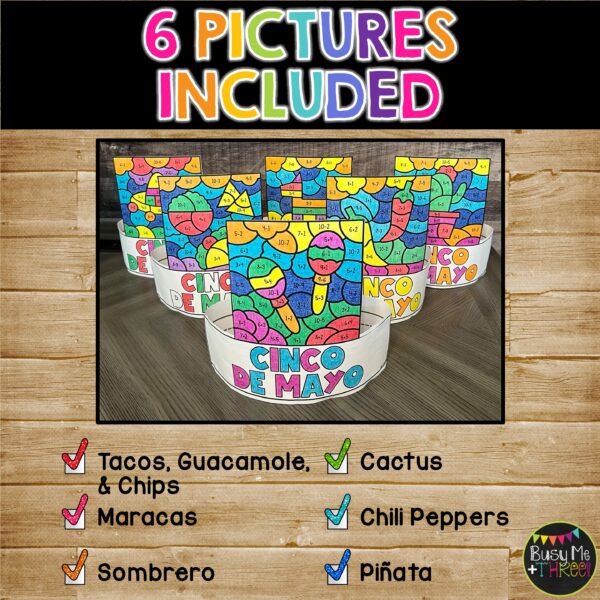 Cinco de Mayo Headbands Color by Code Math Activity - Teaching Ideas ...