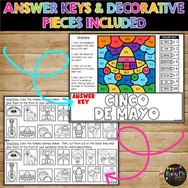 Cinco de Mayo Headbands Color by Code Math Activity - Teaching Ideas ...