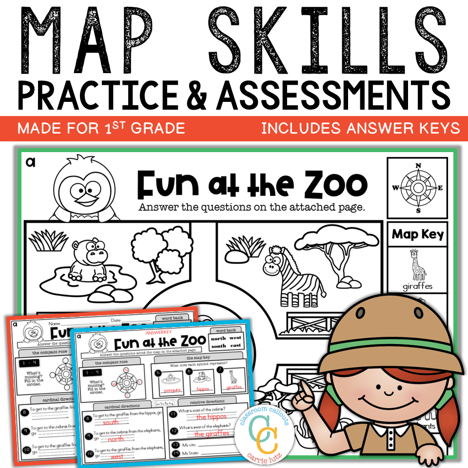 First Grade Map Skills Worksheets No Prep - Teaching Ideas Made Easy