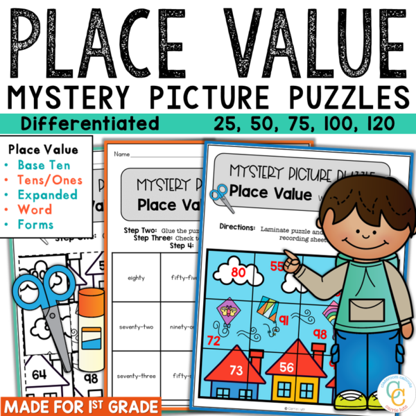 1st Grade Place Value No Prep Mystery Picture Puzzles - Teaching Ideas ...