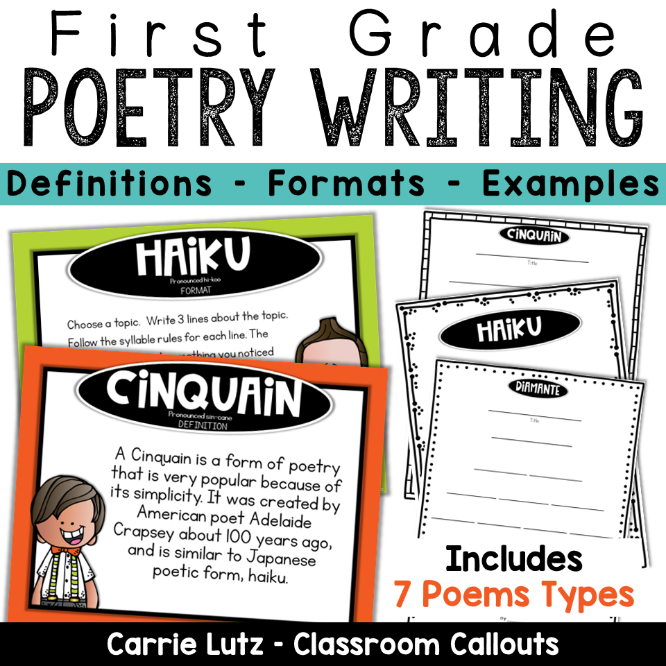 First Grade Poetry Writing | Cinquain Haiku Diamante Templates ...