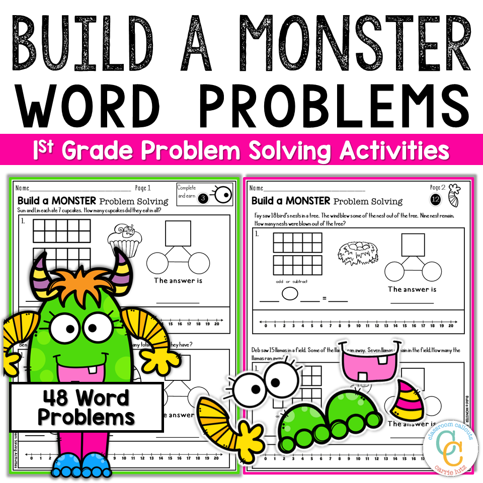 SEO Title 1st Grade Word Problems Build a Monster - Teaching Ideas Made ...
