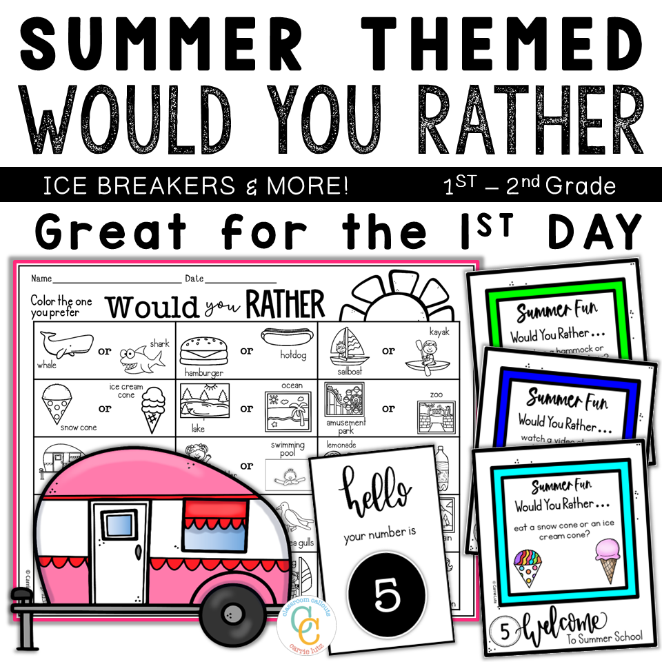 1st & 2nd Grade Summer Would You Rather Ice Breakers - Teaching Ideas ...