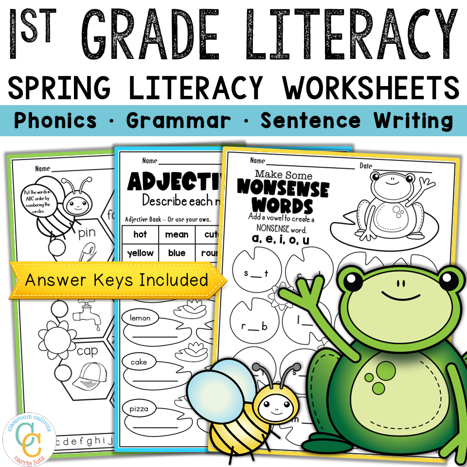 1st Grade Spring Literacy | Phonics Grammar Sentences - Teaching Ideas ...