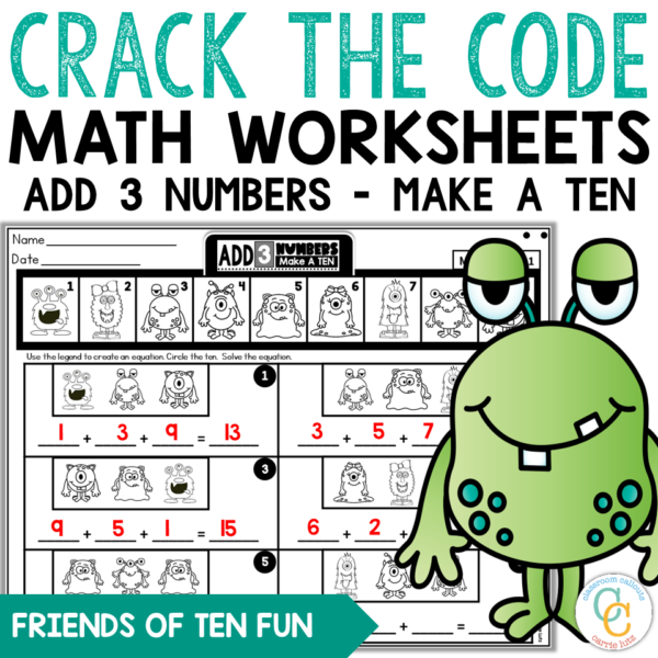 Add 3 Numbers 1st Grade | Make a Ten Worksheets - Teaching Ideas Made Easy
