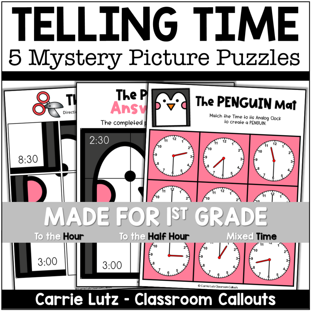 Telling Time Mystery Picture Puzzles 1st Grade - Teaching Ideas Made Easy
