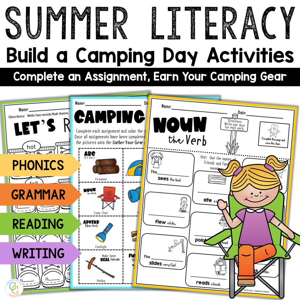 Summer Literacy 1st Grade | No Prep Camping Activities - Teaching Ideas ...