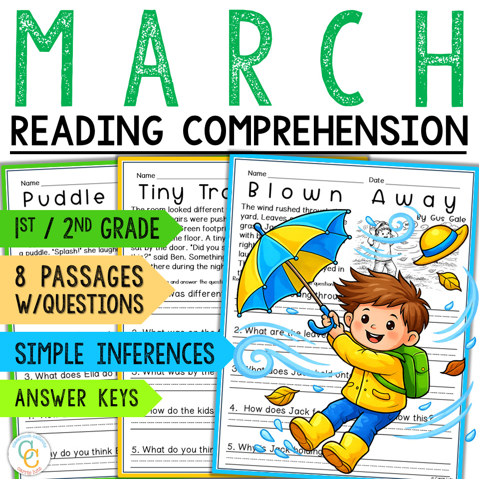 March Reading Comprehension 1st 2nd Grade | Spring Passages - Teaching ...