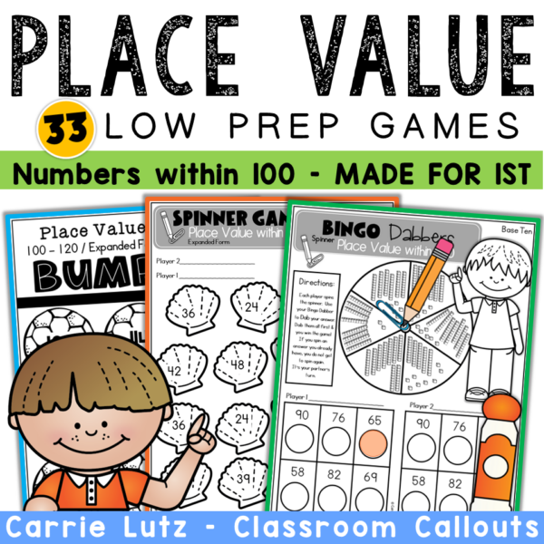 Place Value Games 1st Grade | Numbers to 100 - Teaching Ideas Made Easy