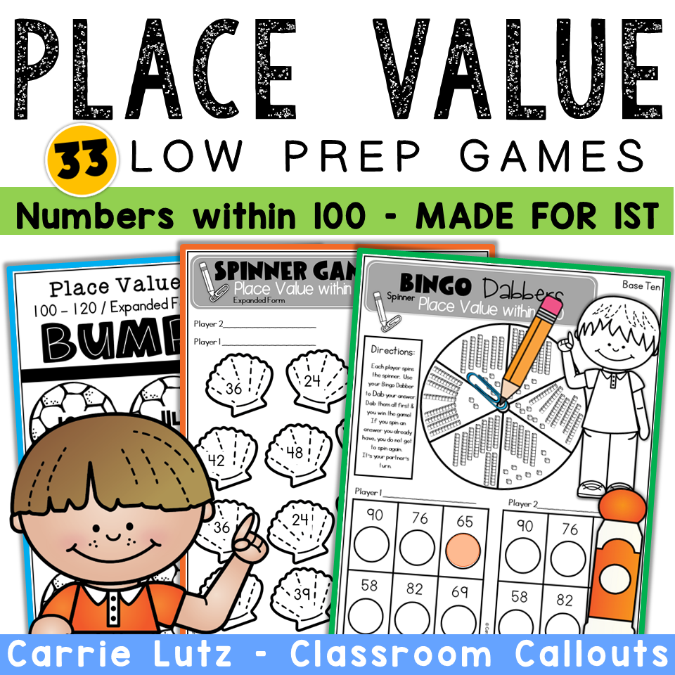 Place Value Games 1st Grade | Numbers to 100 - Teaching Ideas Made Easy