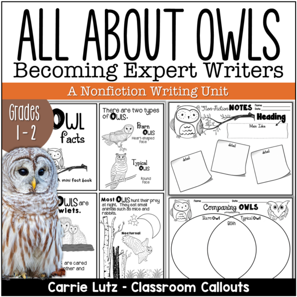 Owl Nonfiction Writing Unit 1st Grade Text Features Main Idea ...