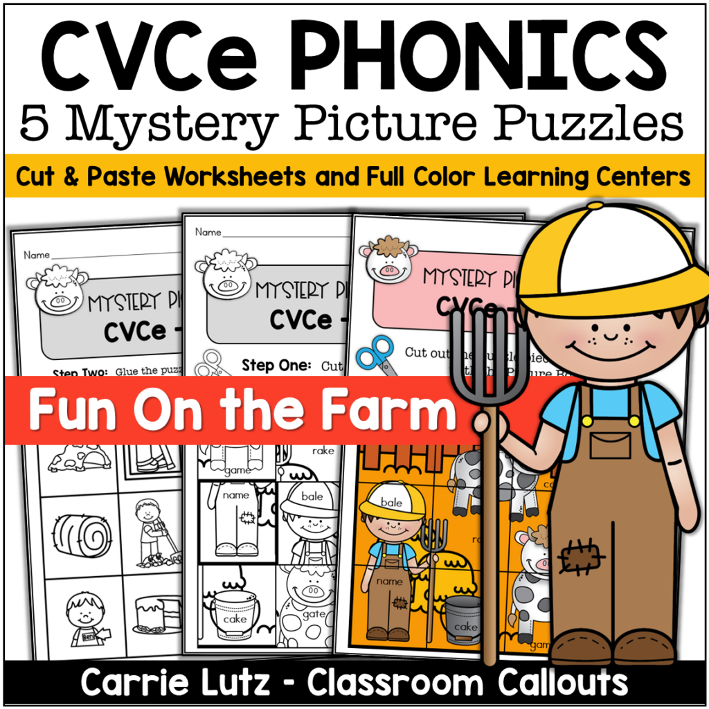 CVCe Phonics | Mystery Picture Puzzles 1st Grade - Teaching Ideas Made Easy