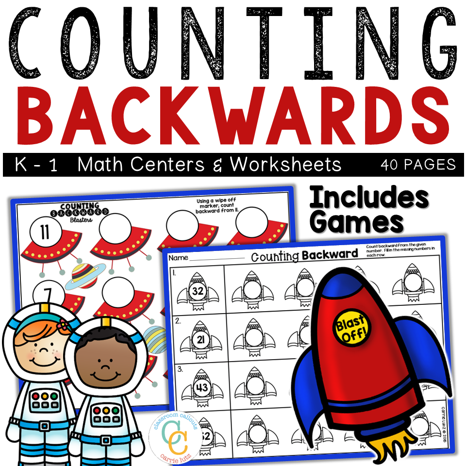 Counting Backwards Worksheets | K-1 Math Centers - Teaching Ideas Made Easy