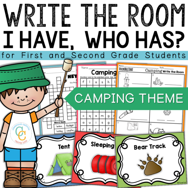 Camping Write the Room | 1st 2nd Grade Literacy Centers - Teaching ...
