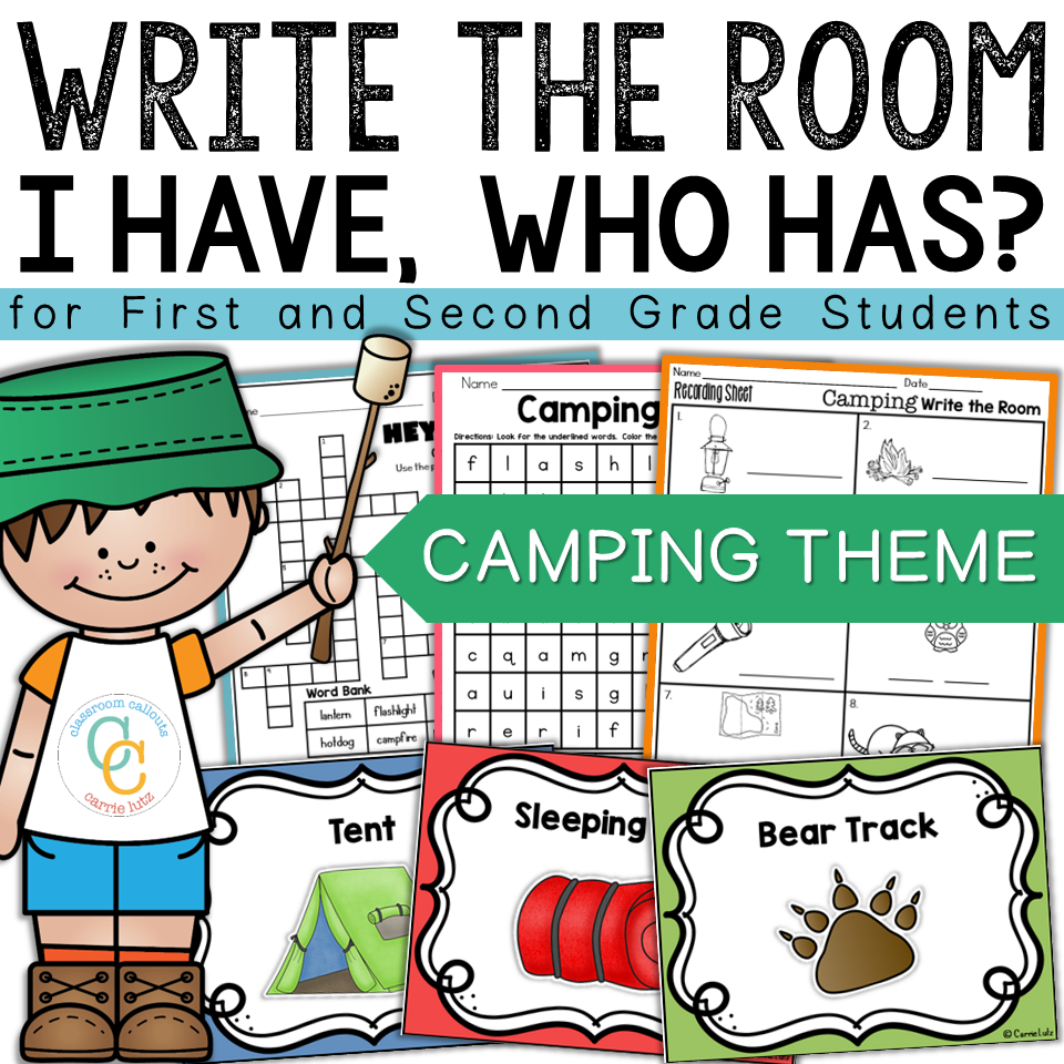 Camping Write the Room | 1st 2nd Grade Literacy Centers - Teaching ...