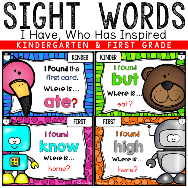 I Have Who Has Sight Words Game Kindergarten First Grade - Teaching ...