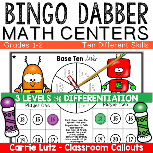 Bingo Dabber Math Centers 1st Grade | End of Year Review - Teaching ...
