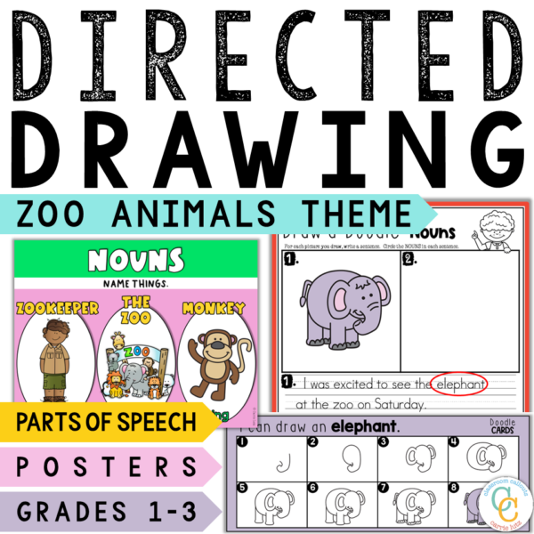 1st Grade Zoo Animals Directed Drawing and Writing - Teaching Ideas ...
