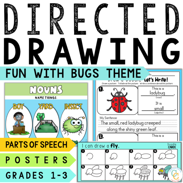 1st Grade Bugs Directed Drawing and Writing - Teaching Ideas Made Easy