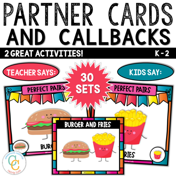 Partner Cards and Callbacks K-2 Partner Picking Cards - Teaching Ideas ...