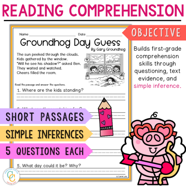February Reading Comprehension 1st 2nd Grade | Winter Passages ...