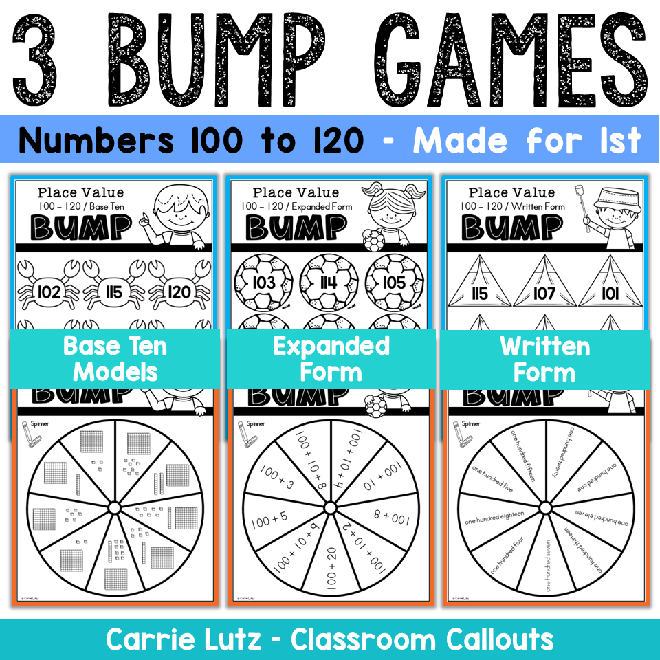 Place Value Games 1st Grade | 100 to 120 - Teaching Ideas Made Easy