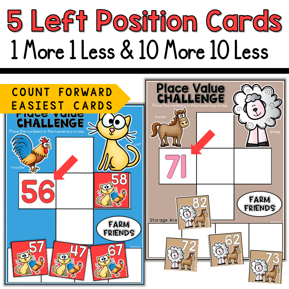 1 More 1 Less 10 More 10 Less Math Centers K-2 - Teaching Ideas Made Easy