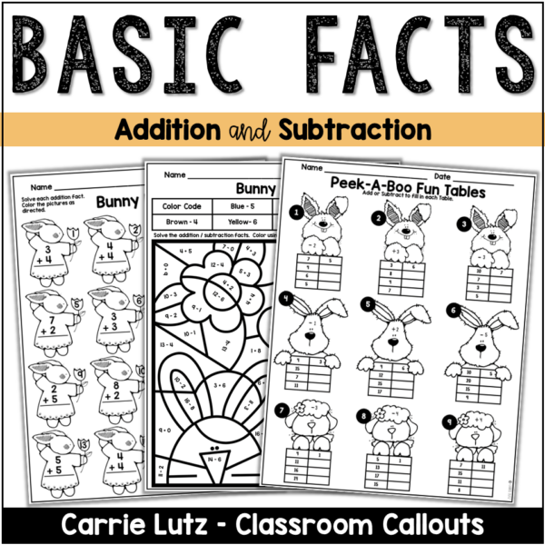 Spring Math Review 1st Grade Worksheets Packet Easter No Prep ...