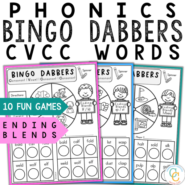 1st Grade CVCC CCVC Bingo Dabber Phonics Games - Teaching Ideas Made Easy