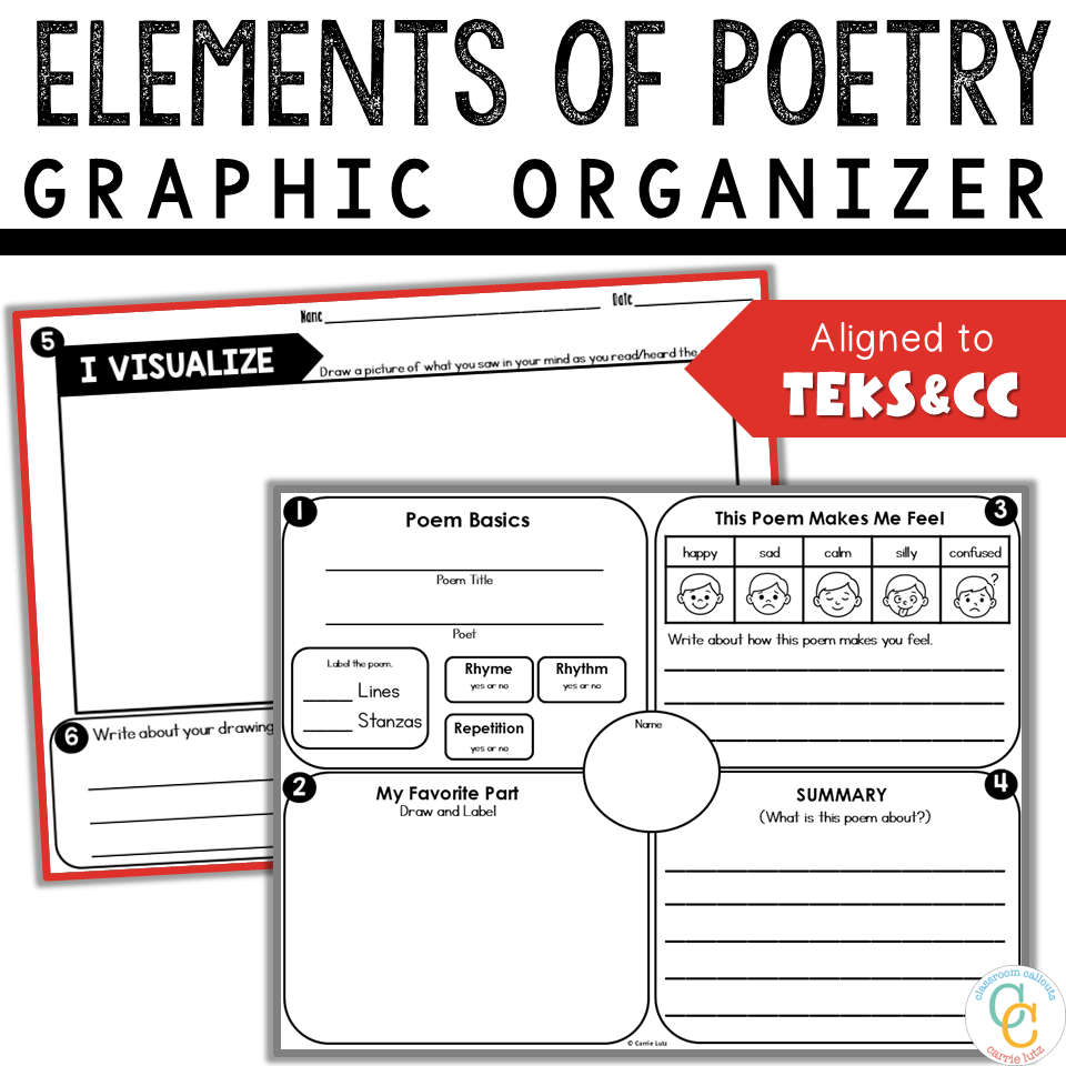 1st Grade Elements of Poetry Graphic Organizers Poems - Teaching Ideas ...