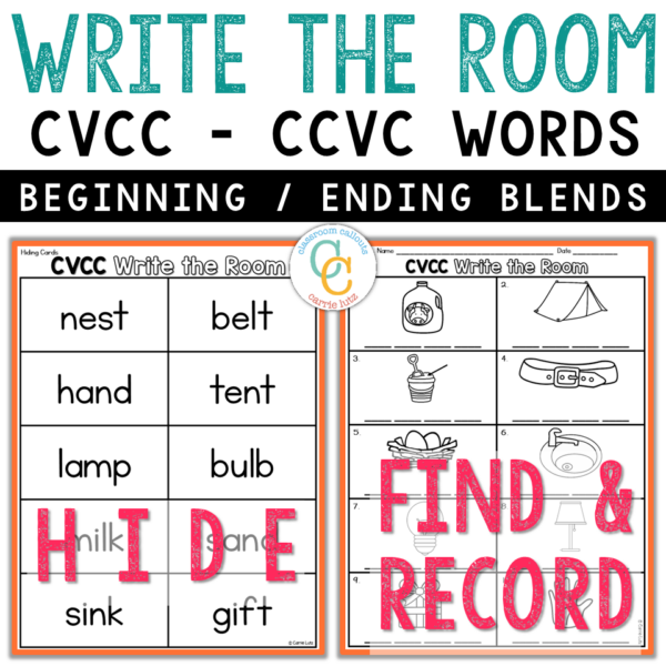 1st Grade CVCC CCVC Phonics Write the Room Activities - Teaching Ideas ...